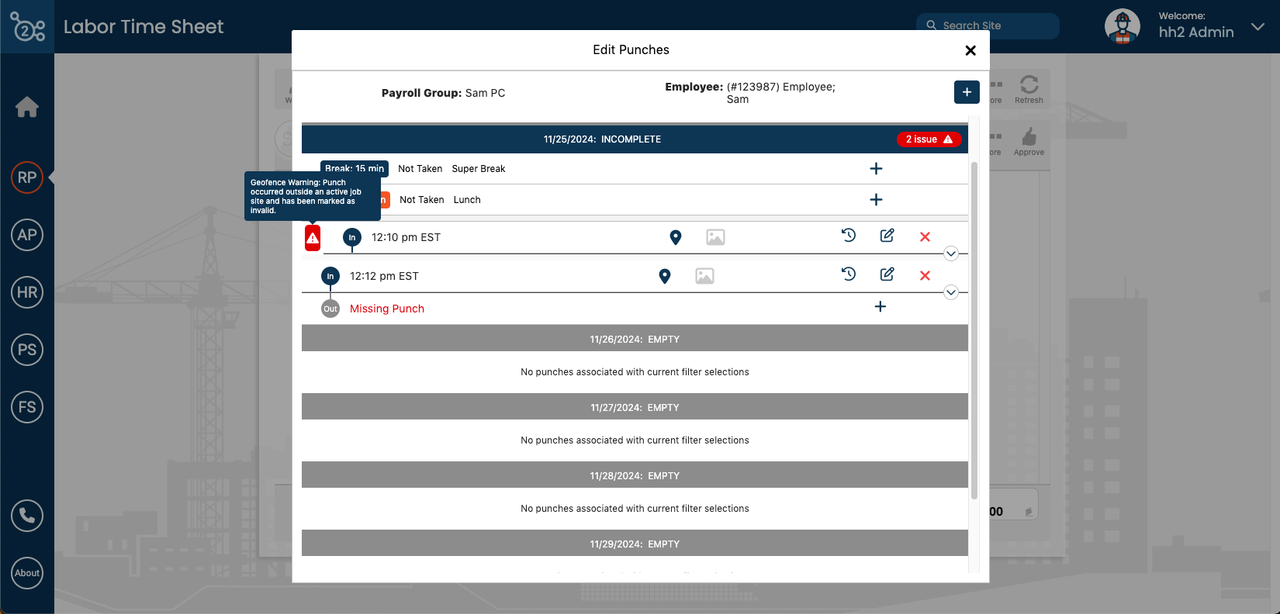 How do I enable Geofencing in hh2 Remote Payroll?